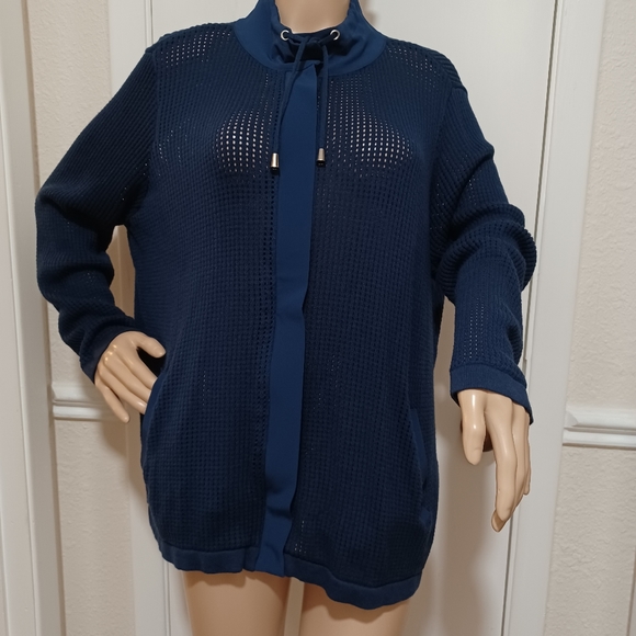Chico's | Sweaters | Cardigan Jacket Sz 3 Sz 6 Open Weavemesh Large ...